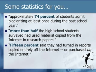 Plagiarism in the classroom pp presentation | PPTX