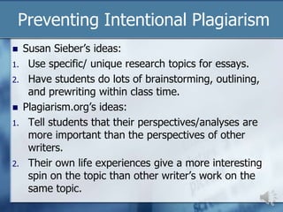 Plagiarism in the classroom pp presentation | PPTX
