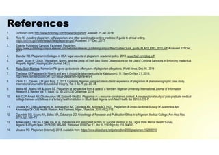 Plagiarism & Reference Management in Scholarly Writing | PDF