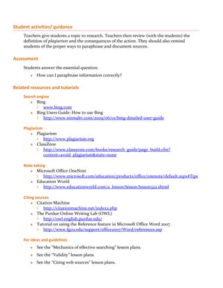 Plagiarism lesson plan_intermediate | DOC | Internet for Beginners ...