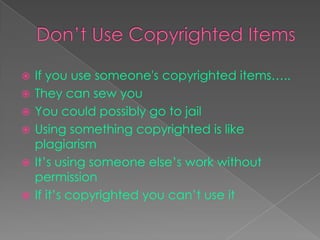 Plagiarism, netiquette, copyrighting powerpoint | PPT