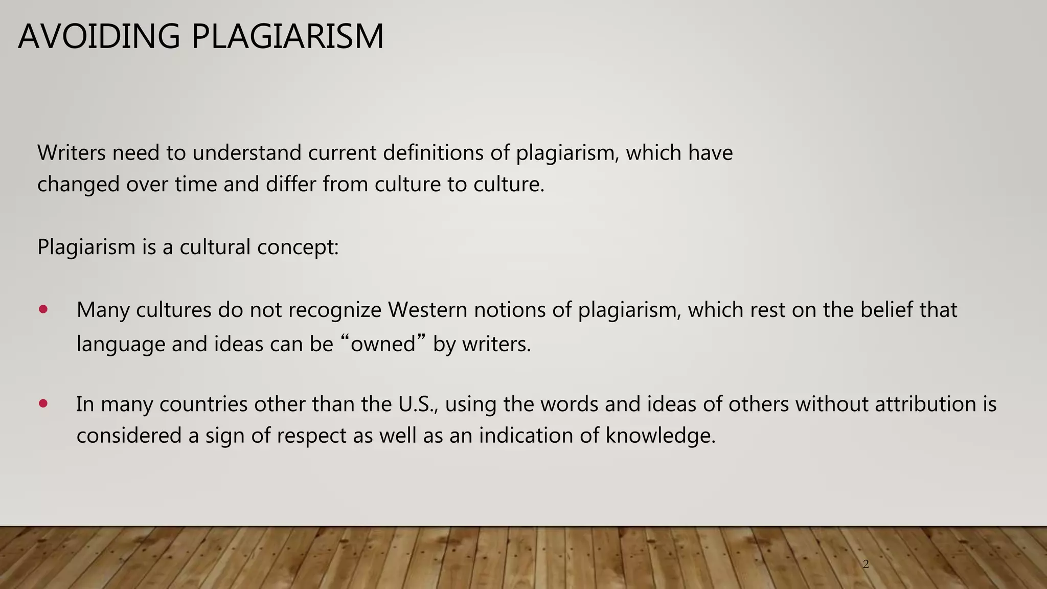 Plagiarism&Paraphrasing | PPTX | Homework and Study | Education