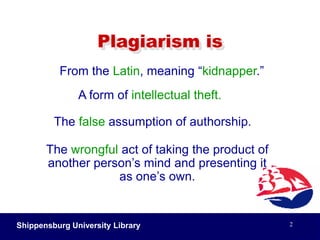 Plagiarism powerpoint | PPTX | College Education | Education