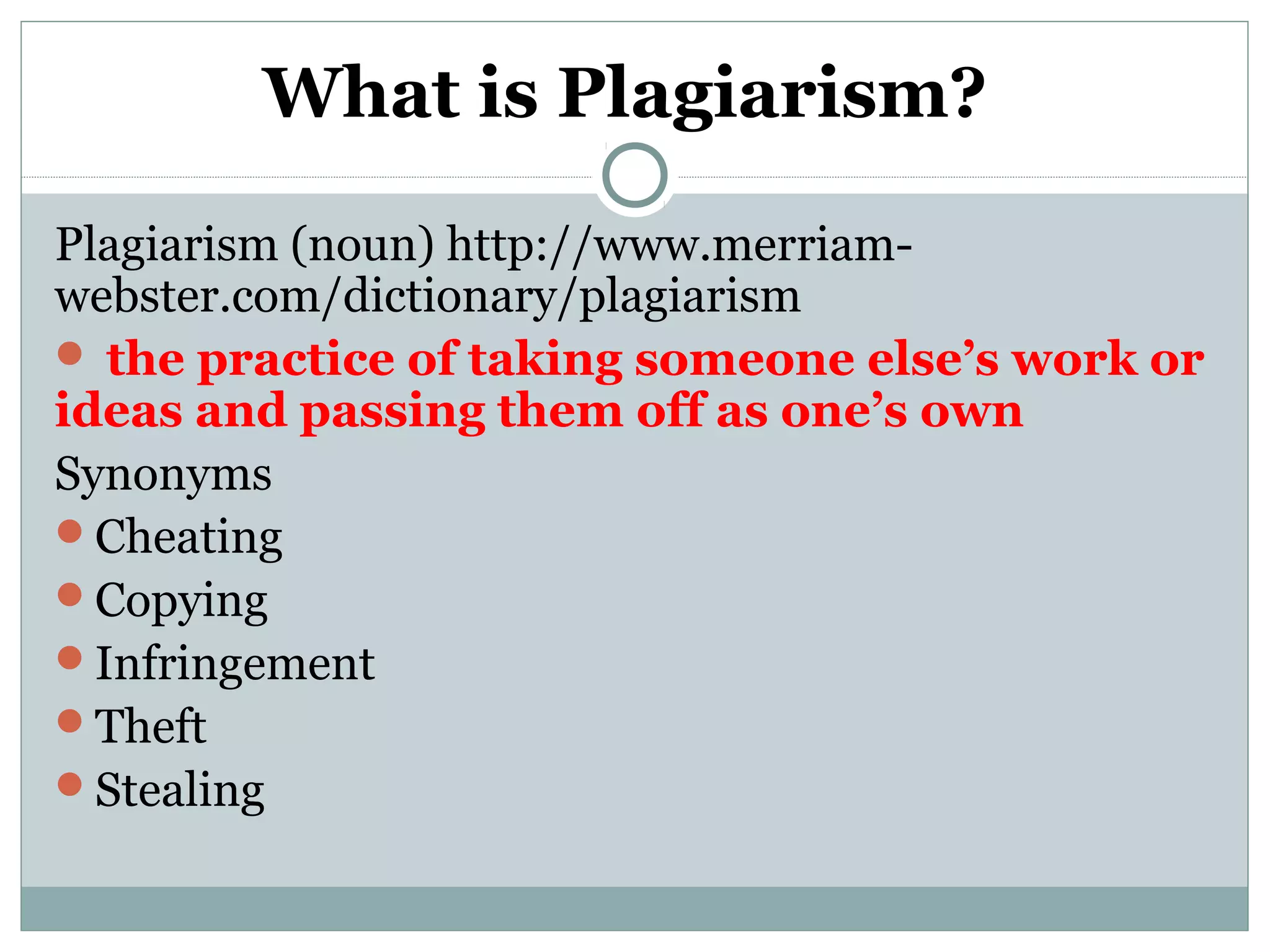 Plagiarism ppt 1 (2) | PPT