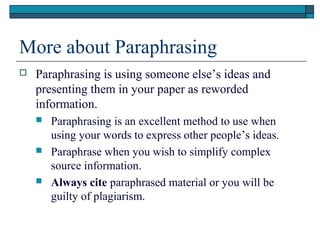 How to Avoid Plagiarism | PPT