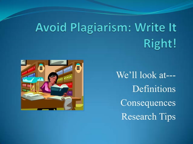 Plagiarism tutorial | PPT