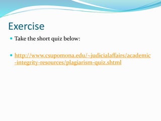 Plagiarism tutorial | PPTX