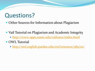Plagiarism tutorial | PPTX