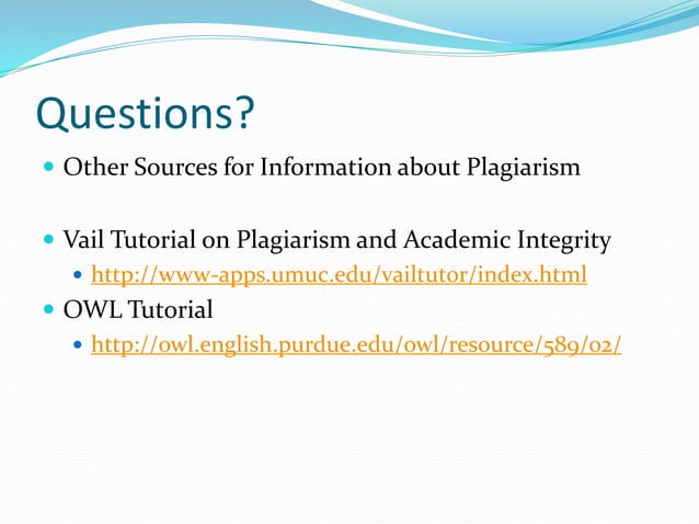 Plagiarism tutorial | PPTX