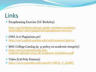 Plagiarism tutorial | PPTX