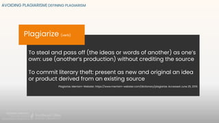 Avoiding Plagiarism Tutorial | PPTX