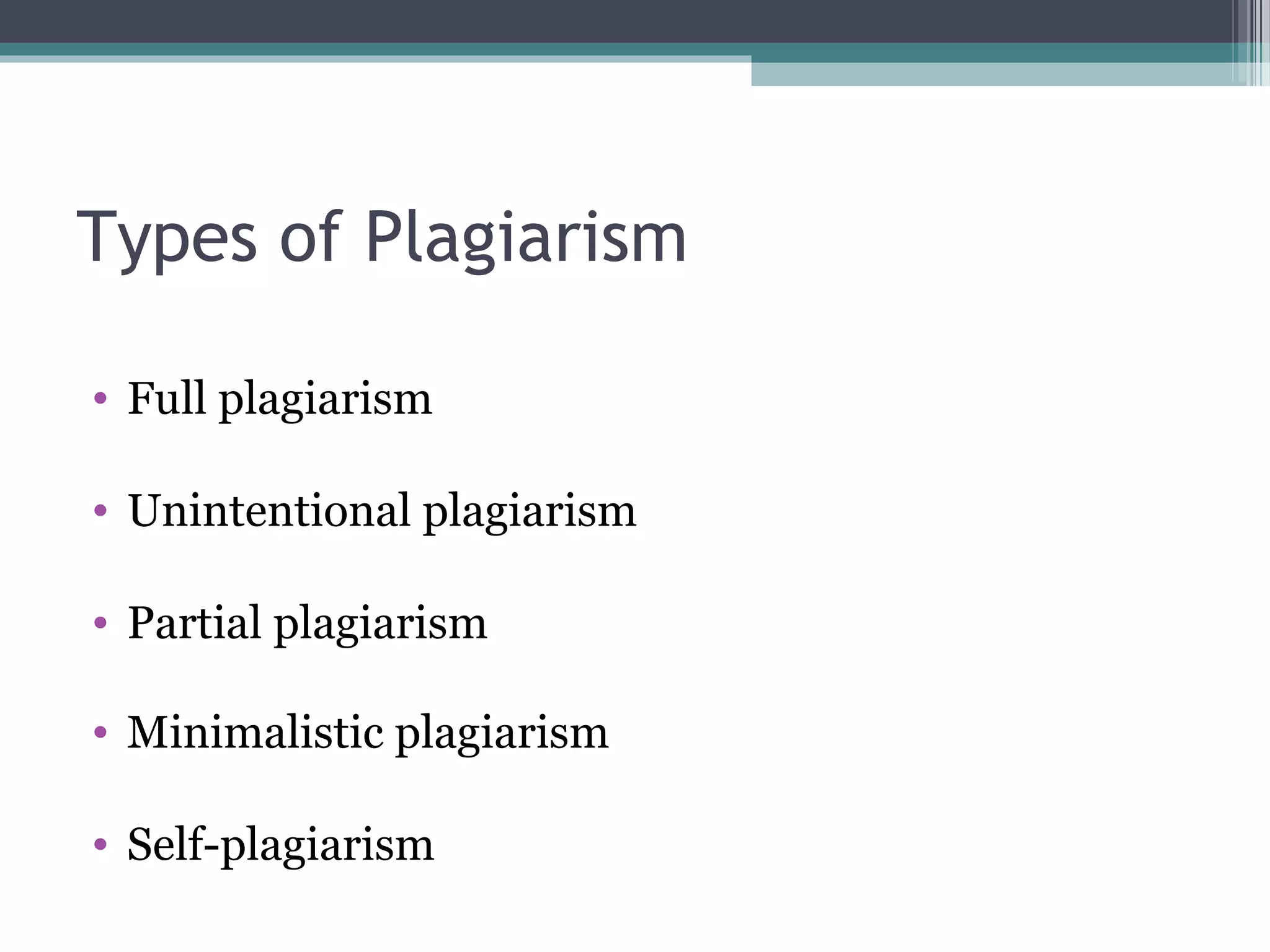Types of Plagiarism | PPT