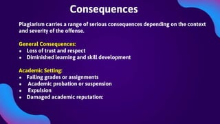 Plagiarism, Types & Consequences | PPTX