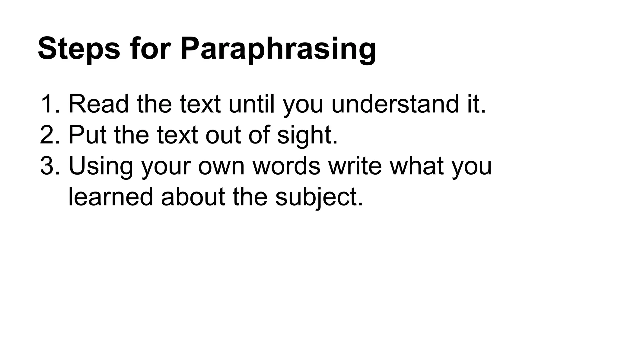 Plagiarism vs. Paraphrase | PPTX