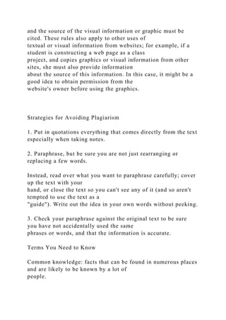 Plagiarism What It is and How to Recognize and Avoid It W.docx