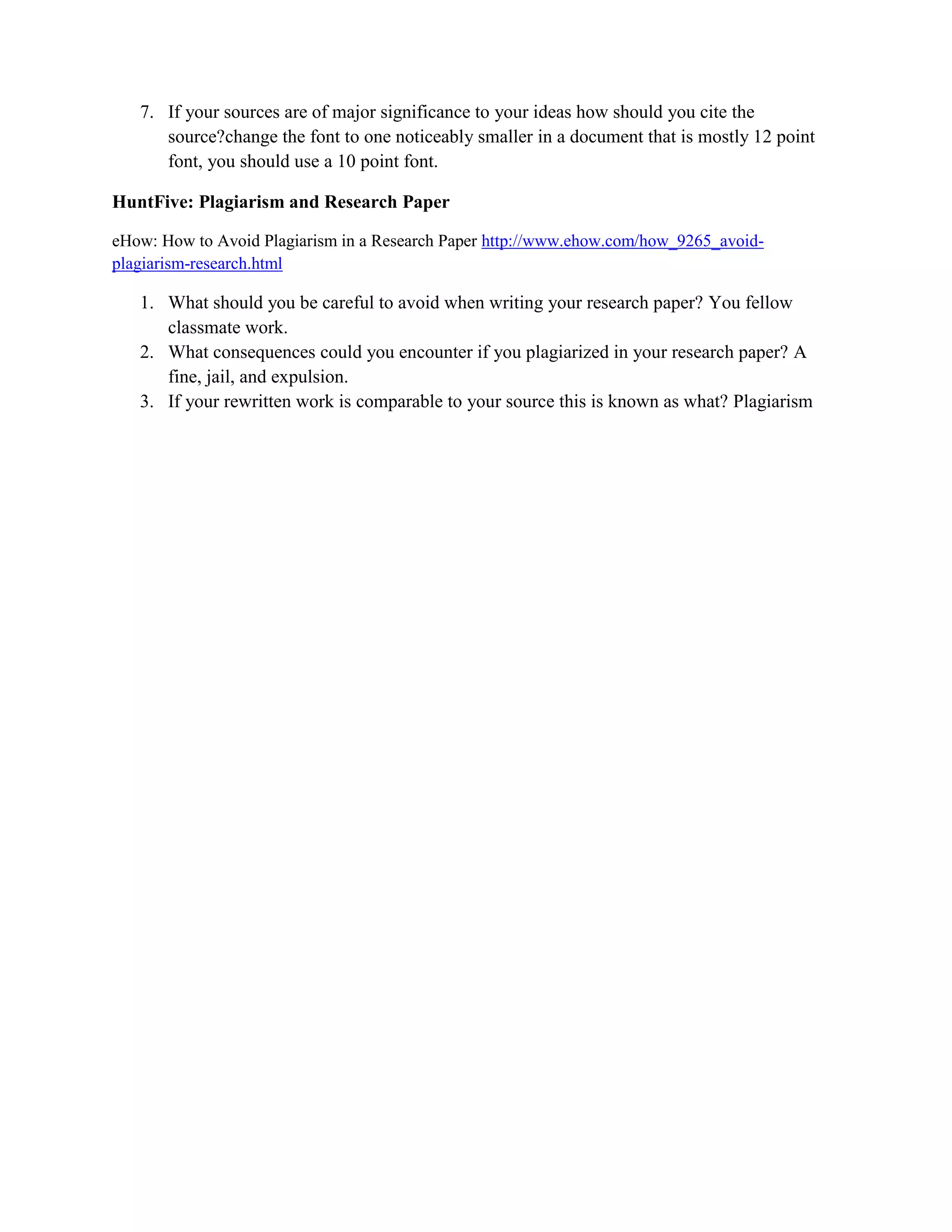 Plagiarism work sheet | DOCX | Homework and Study | Education