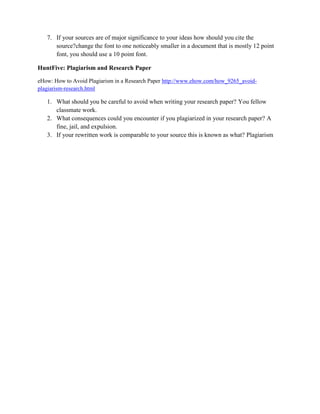 Plagiarism work sheet | DOCX | Homework and Study | Education