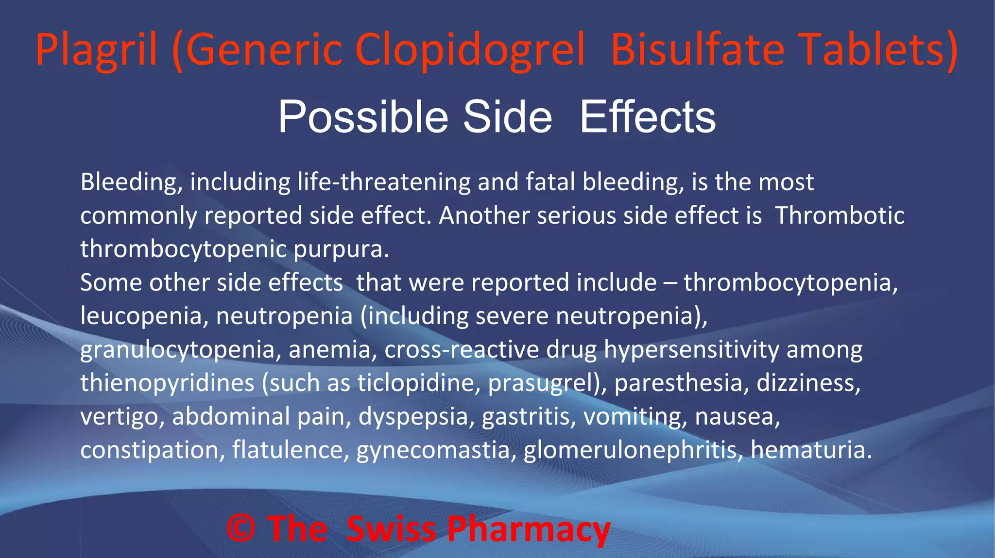 Plagril (Generic Clopidogrel Bisulfate Tablets) | PPT