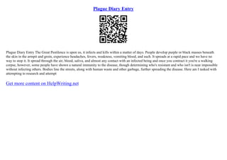 Plague Diary Entry | PPT