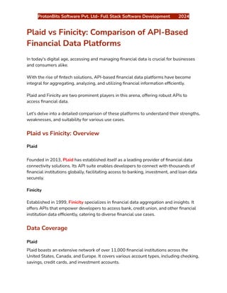 Plaid vs Finicity: Comparison of API-Based Financial Data Platforms ...