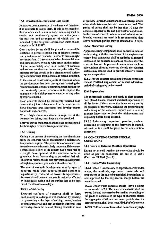 Plain and-reinforced-concrete(IS 456 2000) | PDF