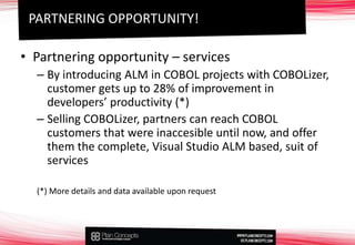 COBOLizer - Plain Concepts - Microsoft WE ALM partner summit 2011 | PPTX