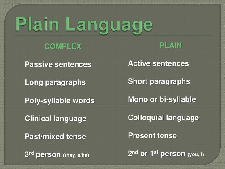 Plain Language