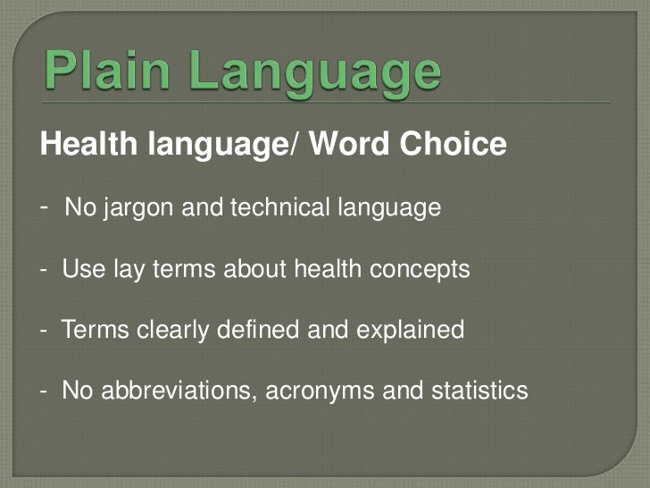 Plain Language