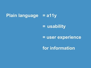 Plain language (accessibility for content) | PPT