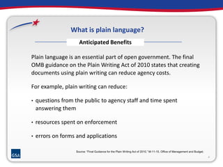 Plain Language training - Federal Communicators Network - Katherine ...