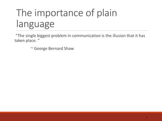 Plain language training-presentation | PPTX | Content Production ...