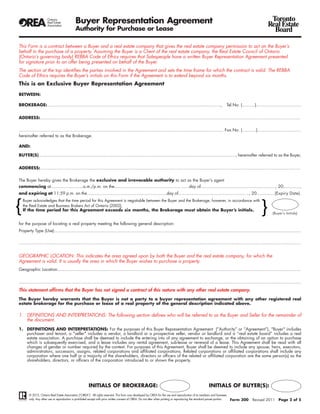 Buyer Representation Agreement Ontario | PDF
