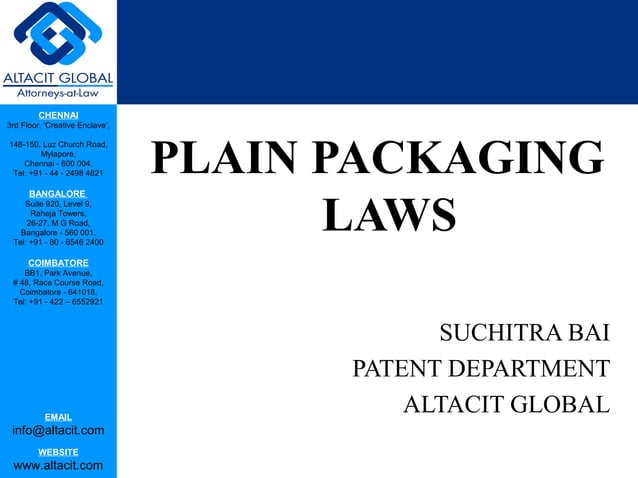 Plain packaging laws | PPT