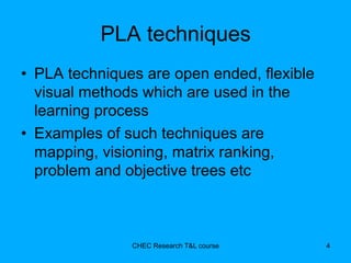 Using Participatory Learning Action Techniques in Higher Education ...