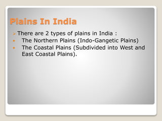 Plains of India | PPTX
