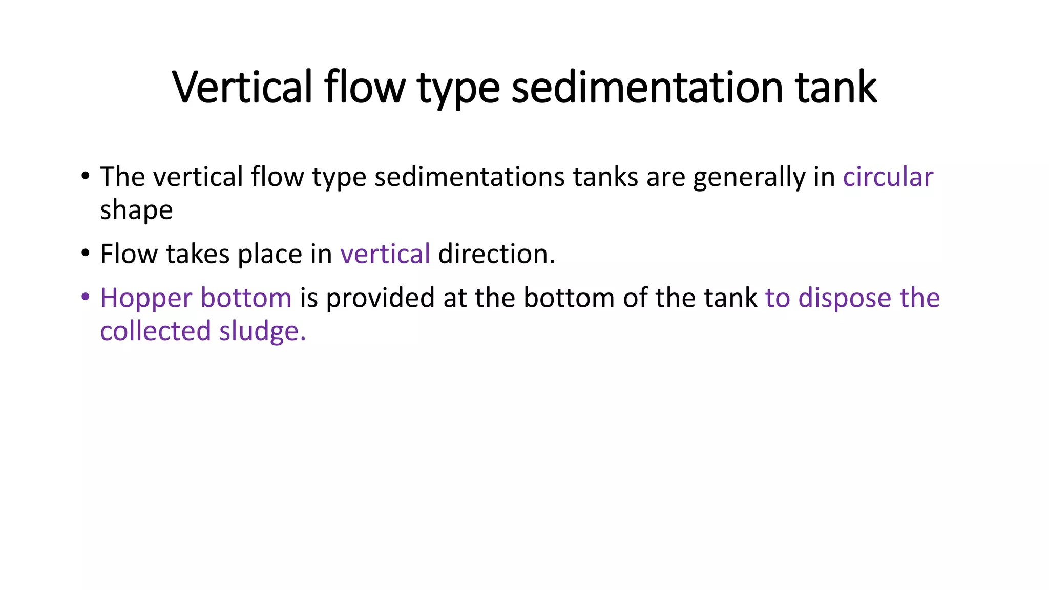 Plain sedimentation tanks ,Types & Design considerations | PDF