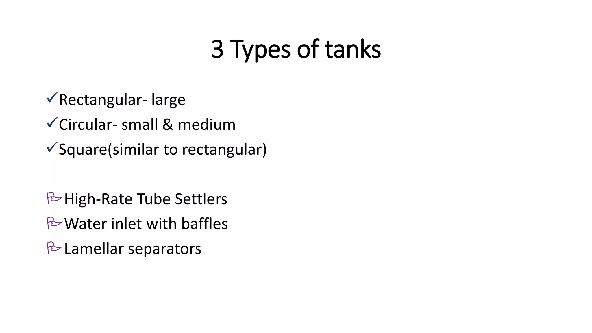 Plain sedimentation tanks ,Types & Design considerations | PDF