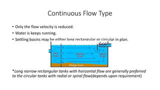 Plain sedimentation tanks ,Types & Design considerations | PDF