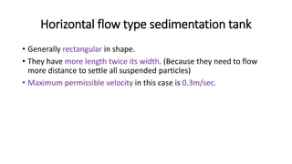Plain sedimentation tanks ,Types & Design considerations | PDF