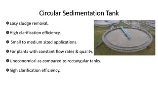 Plain sedimentation tanks ,Types & Design considerations | PDF