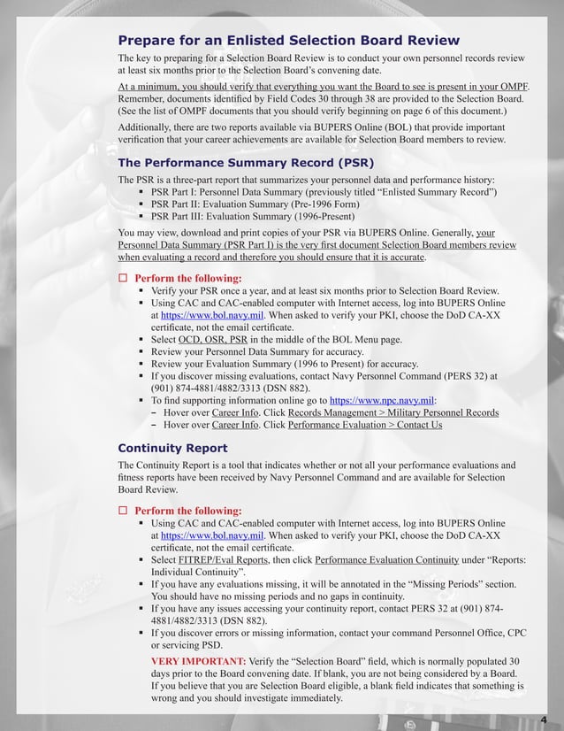 Personnel record review, OMPF & ESR Review | PDF