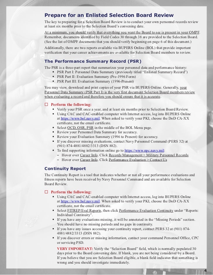 Personnel record review, OMPF & ESR Review