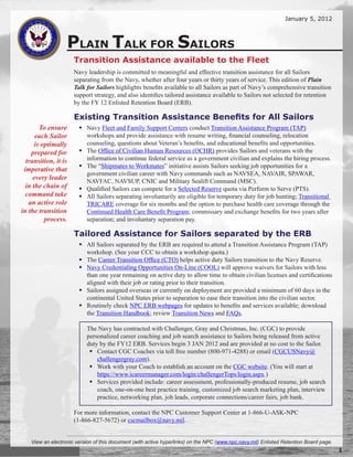 Plain talk transition assistance (5 jan2012) | PDF