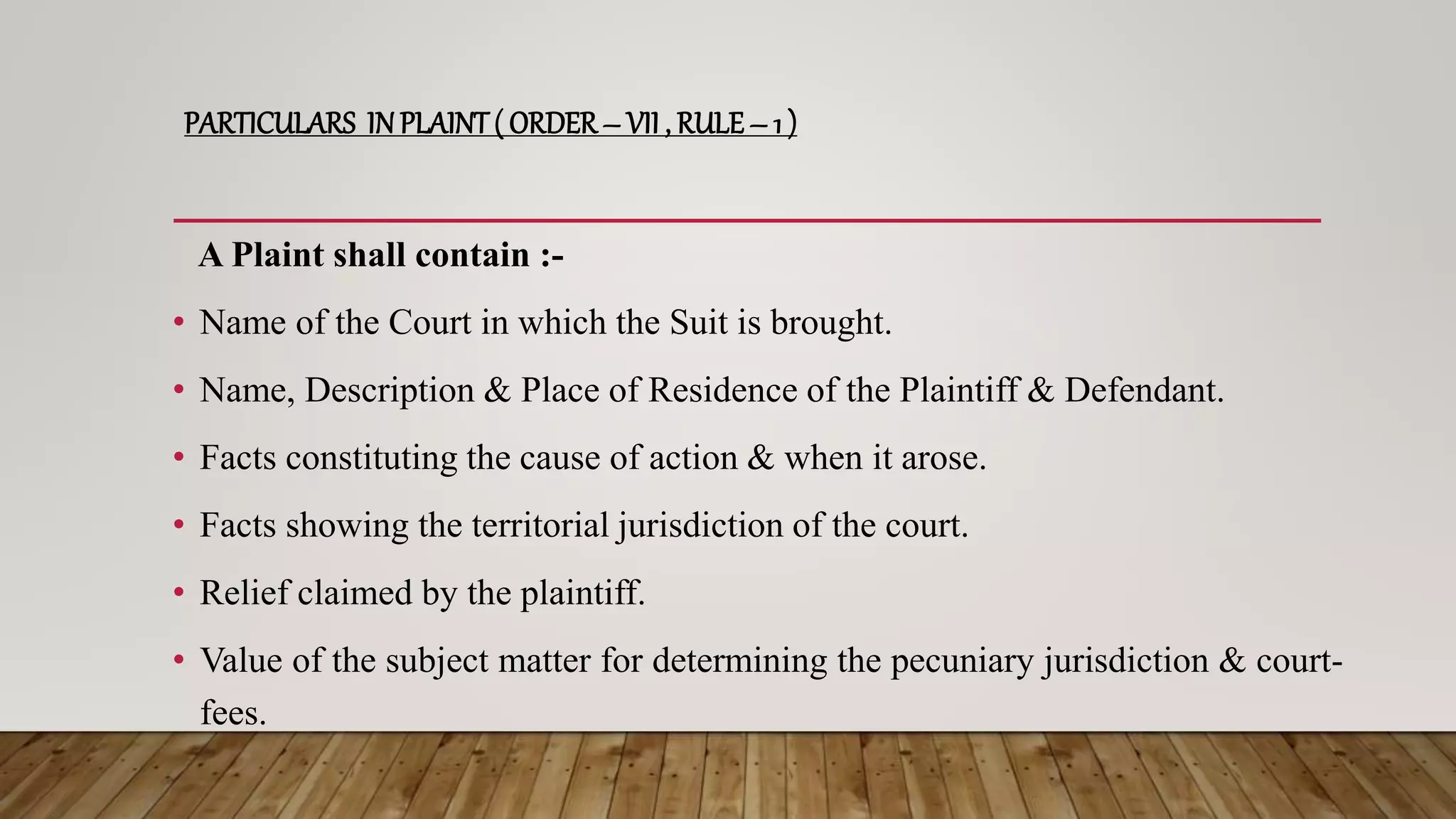 PLAINT BY DEEPAK KUMAR | PPTX