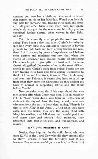 Plain truth about christmas (prelim 1970) | PDF