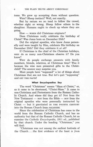 Plain truth about christmas (prelim 1970) | PDF
