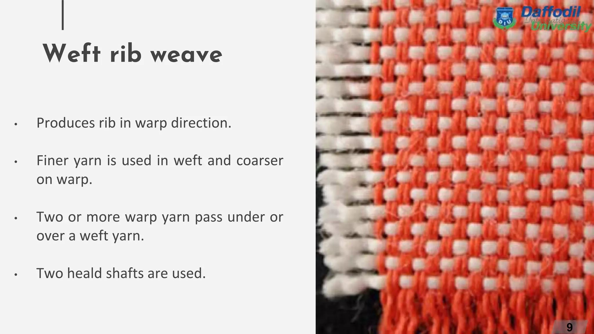 Plain weave and its applications | PPTX