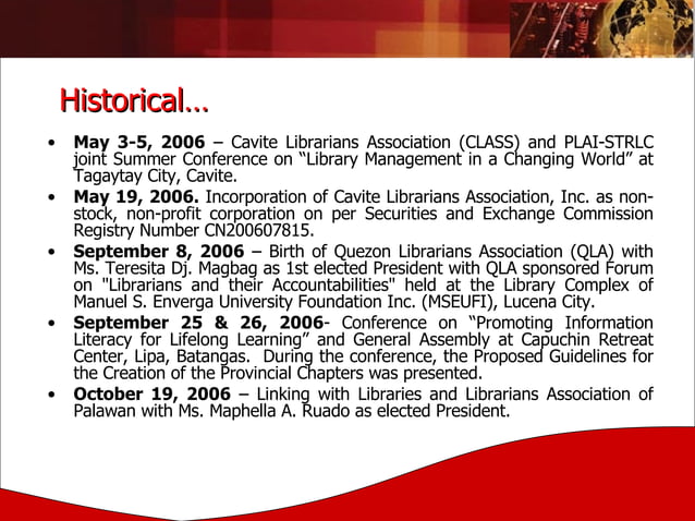 PLAI STRLC Provincial Chapters | PPT