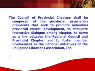 PLAI STRLC Provincial Chapters | PPT