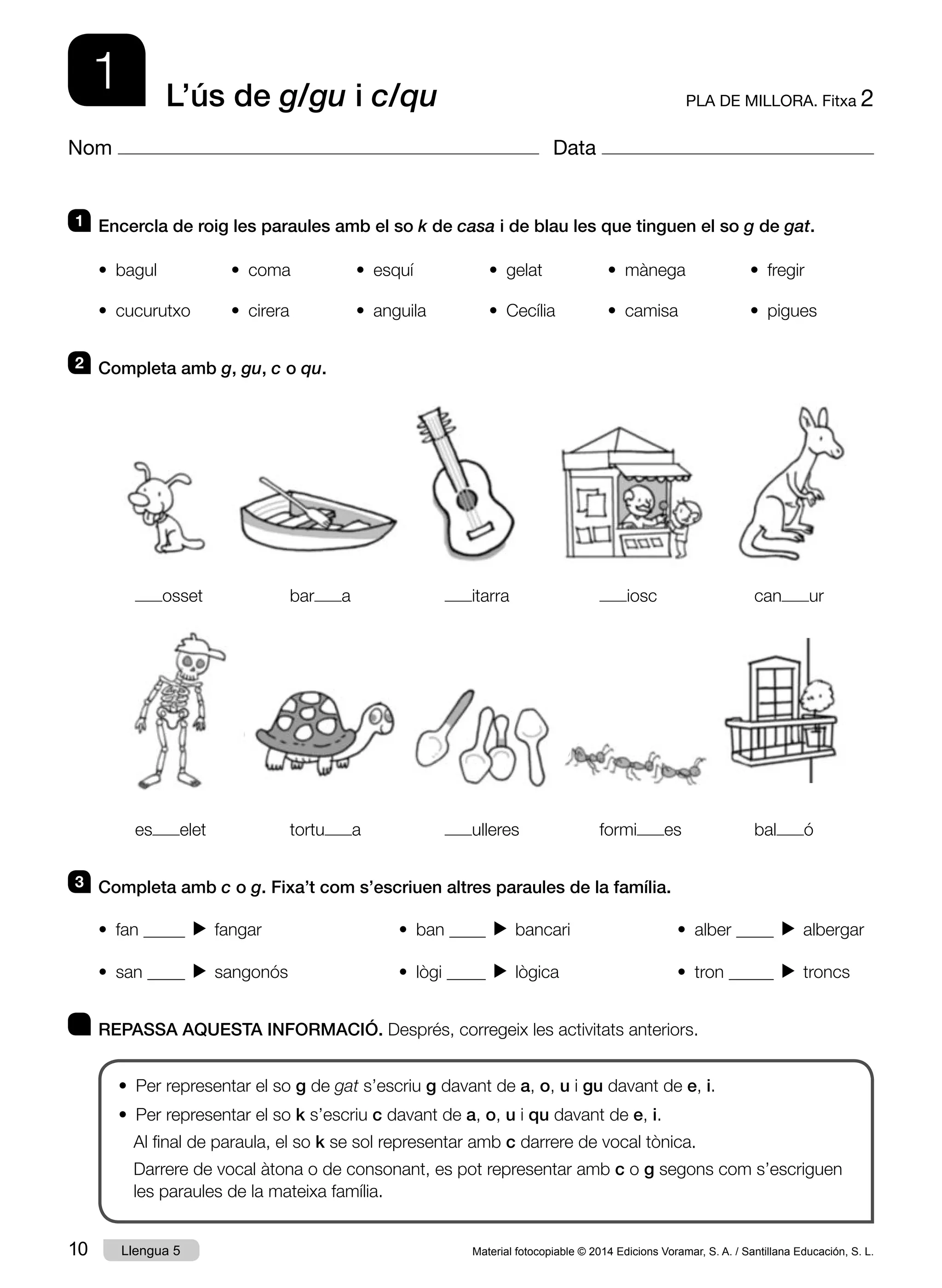 Pla millora Llengua 5 | PDF